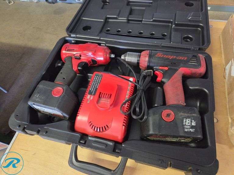 Snap-On 18V Cordless Drill and Impact Driver Set with Charger and Case ...