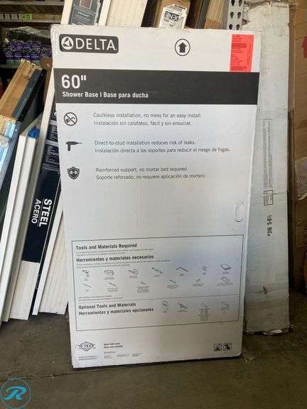 (1) New- Delta EverEdge 32-in W x 60-in L Left High Gloss White Single ...