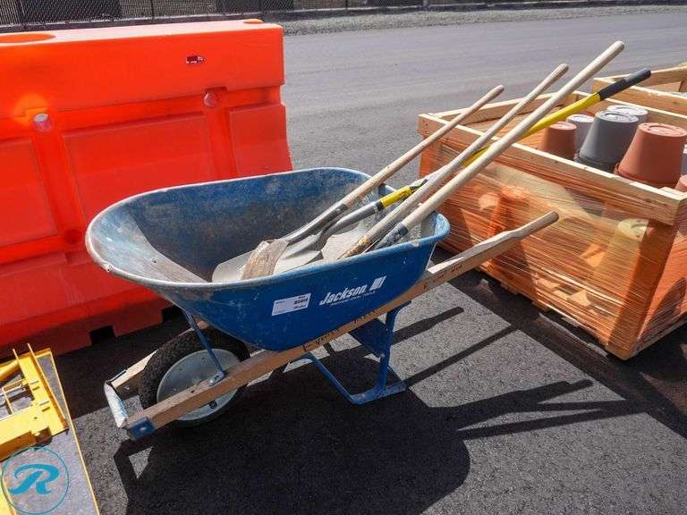 Jackson Professional Tools Blue Steel Wheelbarrow with Four Assorted ...