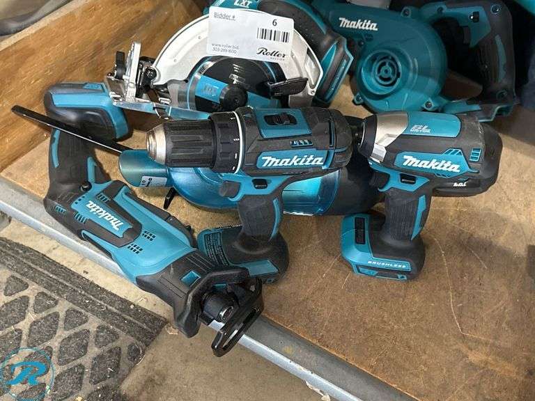 (6) Makita 18V Power Tools With Bag - Roller Auctions