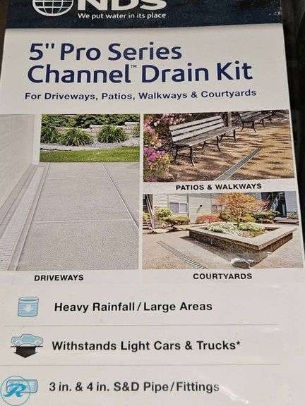 (4) NDS 5-Inch Pro Series Channel Drain Kits for Driveways, Patios ...