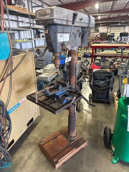 Central Machinery 12-Speed Production Drill Press with Adjustable Table ...