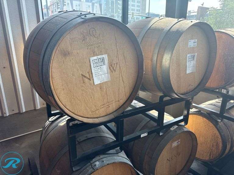 (2) Wood Barrels with Stand - Roller Auctions