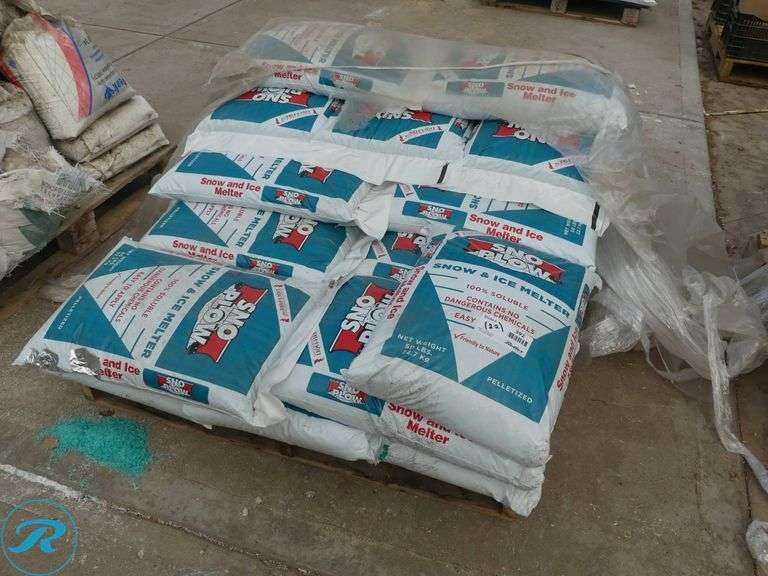 Pallet of (22) Bags Sno Plow Snow & Ice Melter, 50 Lbs Each - Roller ...