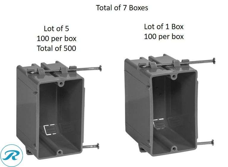 (6 Boxes) New- (5 Boxes) Gardner Bender 1 -Gang PVC New work Switch ...