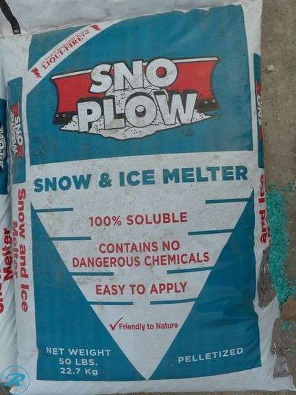 Pallet of (22) Bags Sno Plow Snow & Ice Melter, 50 Lbs Each - Roller ...