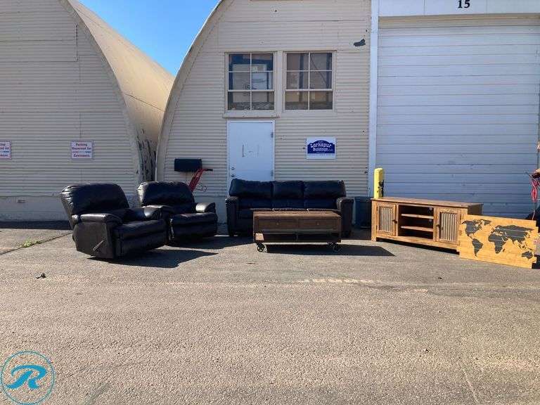 (6) former Airbnb - Living room set includes (1) Hide a bed sofa (2 ...