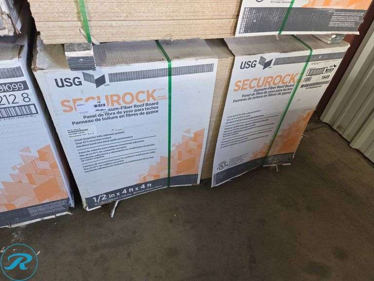 New (60) Securock Gypsum-Fiber Roof Boards, 1/2 inch, 4×4 - Roller Auctions
