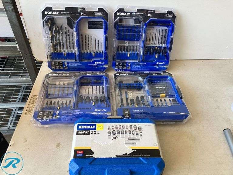 (5) New- (2) Kobalt XTR Impact Screw Driver Bit Set 40 pc (1) Kobalt 14 ...