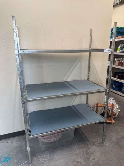 3-Tier Metal Shelving Unit with Steel Frame and Flat Shelf Inserts ...