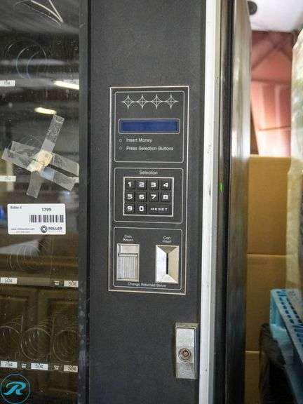Snack Vending Machine with Coin and Bill Acceptors - Roller Auctions