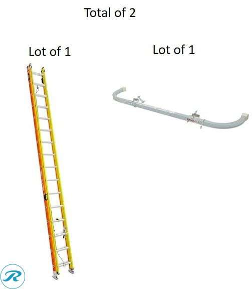 (2) New- (1) Werner Glidesafe 32-ft ( 31-ft Reach Height ) Fiberglass ...