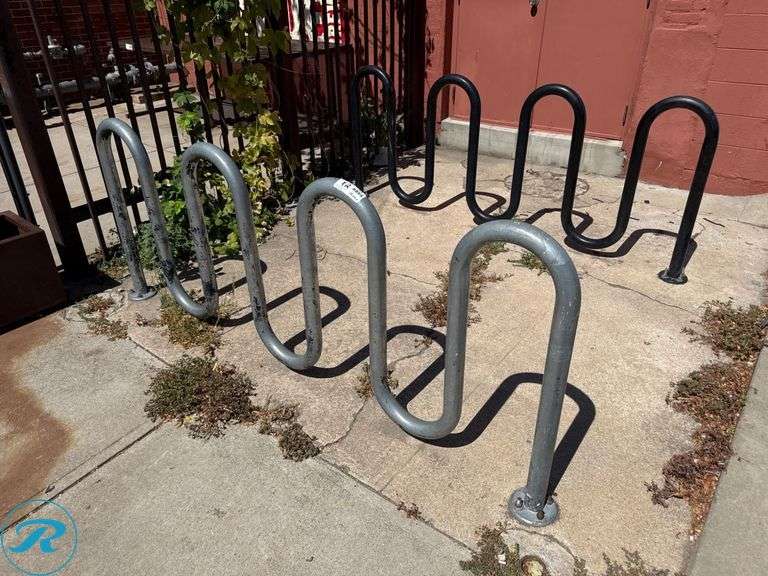 (2) Metal Wave Bike Racks, 92in - Roller Auctions