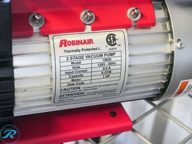 Robinair Model 15800 Two-Stage Vacuum Pump, 120V, 8 CFM, 1 HP - Roller ...