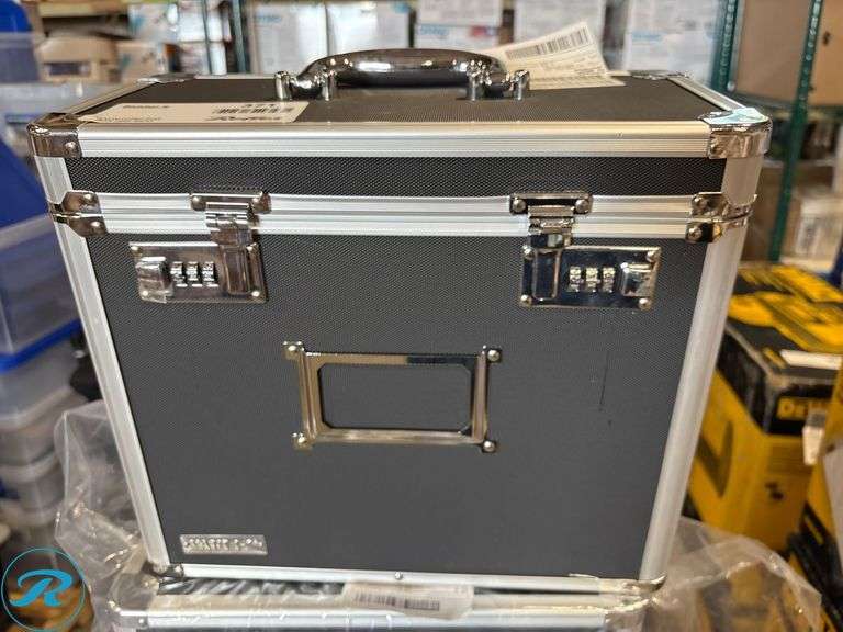 (8) Vaultz Locking Storage Cases with Black Finish and Silver Trim ...