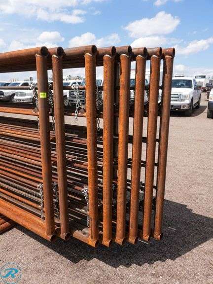 (10) PK Texas Livestock Panels, 24' Long x 56" High, 2 7/8", w/ Gate ...