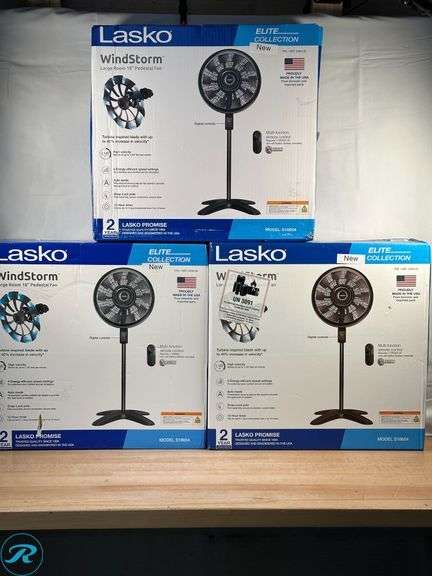 (3) Lasko: Windstorm Pedestal Fan- New - Roller Auctions