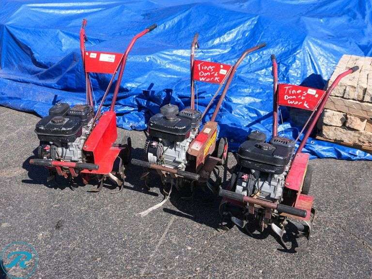 (3) Maxim Rototillers, Gas (2-Engine Runs, Tines Do Not Spin) Maxim ...
