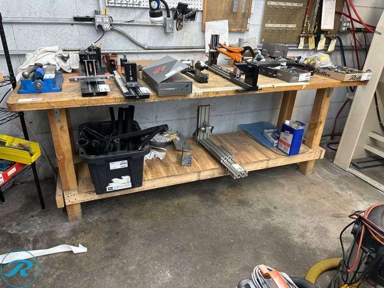 Wood Workbench With Lower Storage, 96” x 32” (Contents Not Included ...