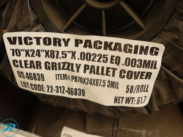Pallet of Victory Packaging Clear Grizzly Pallet Covers - Roller Auctions
