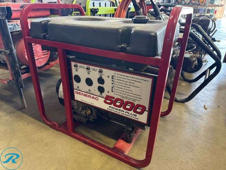 Generac 5000 Power Plus Portable Generator with Briggs & Stratton 10 HP ...