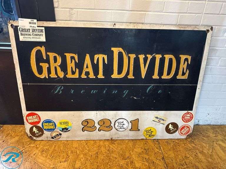 Great Divide Brewing Co. Metal Advertising Sign with Logo and Assorted ...