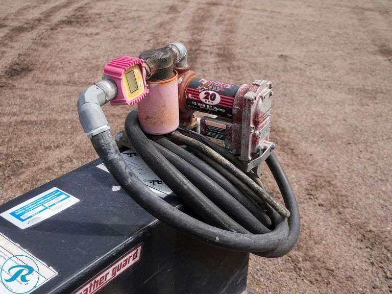 Weather Guard L-Shaped Fuel Tank w/ Electric Pump, Hose & Nozzle ...