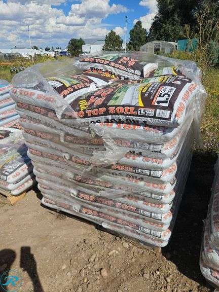 (60) Bags of Perma-Green Pro Top Soil, 1.5 Cu. Ft. Each - Roller Auctions
