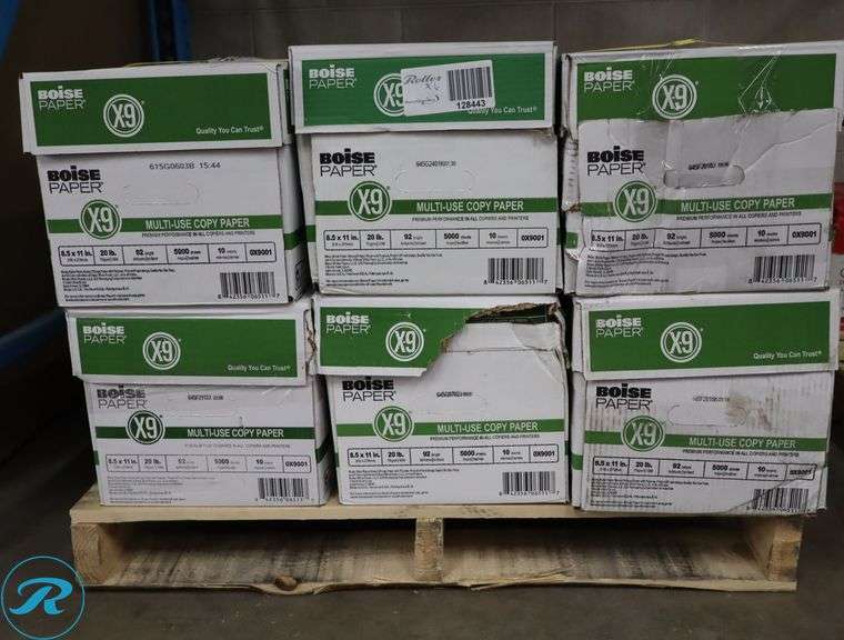 (6) Boise Paper X9 - 5000pc Per Case, 8.5" x 11", 92 Brightness, 20 ...