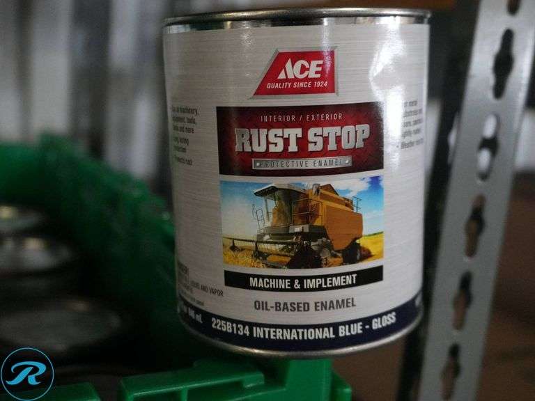 Tote of ACE Rust Stop Oil-Based Enamel Paint, International Blue ...