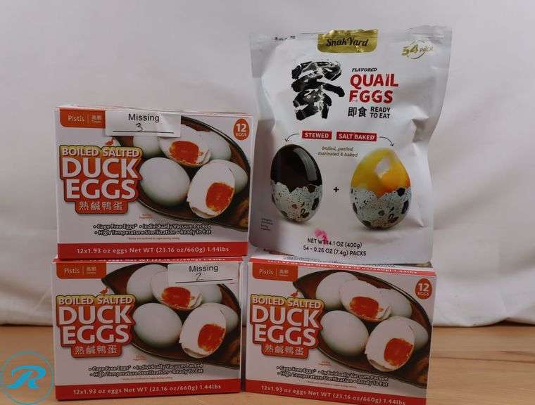 (3 Boxes) Boiled Salted Duck Eggs, 12-Pack - New (1) Bag of Qual Eggs ...