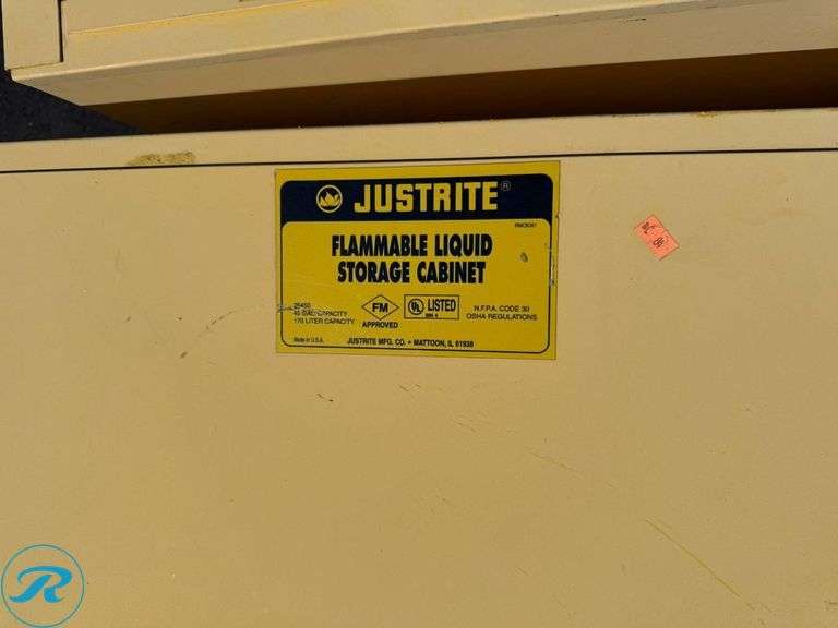 Justrite Flammable Liquid Storage Cabinet - Roller Auctions