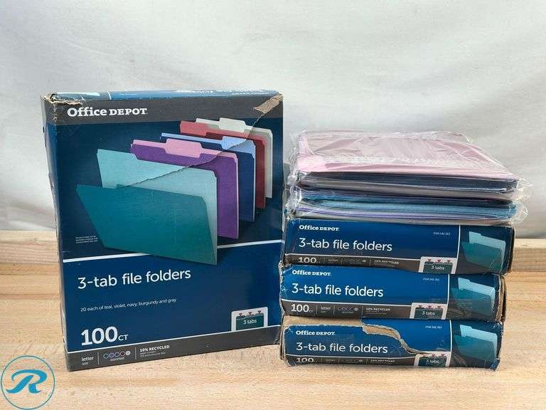 (5) Office Depot® Brand 2-Tone File Folders, 1/3 Cut, Letter Size ...