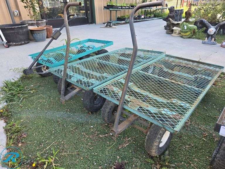 (3) Flatbed Nursery Carts - Roller Auctions