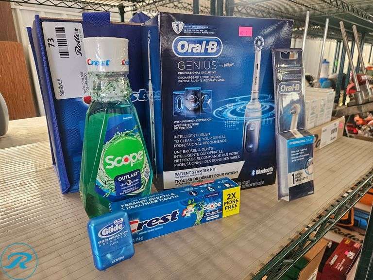 Oral-B Genius Electric Toothbrush Set with Crest Toothpaste and Scope ...