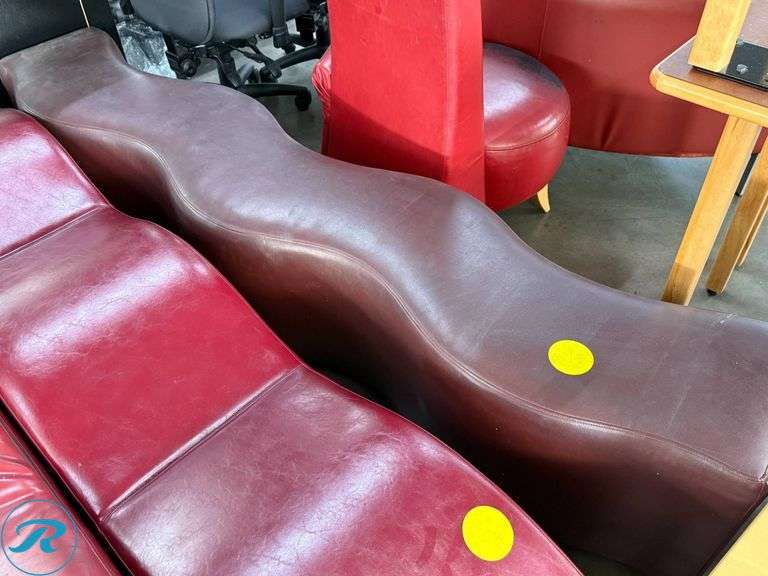 (3) Modular Wave-Style Vinyl Lounge Benches - Roller Auctions