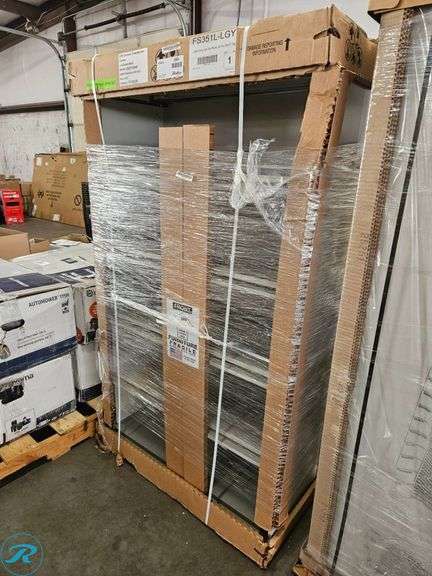 FS351L-LGY Light Grey Lateral File Cabinet With Retractable Doors, 5 ...
