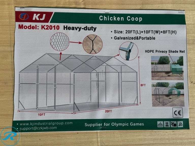 New KJ K2010 Chicken Coop, 20' x 10' x 8' - Roller Auctions
