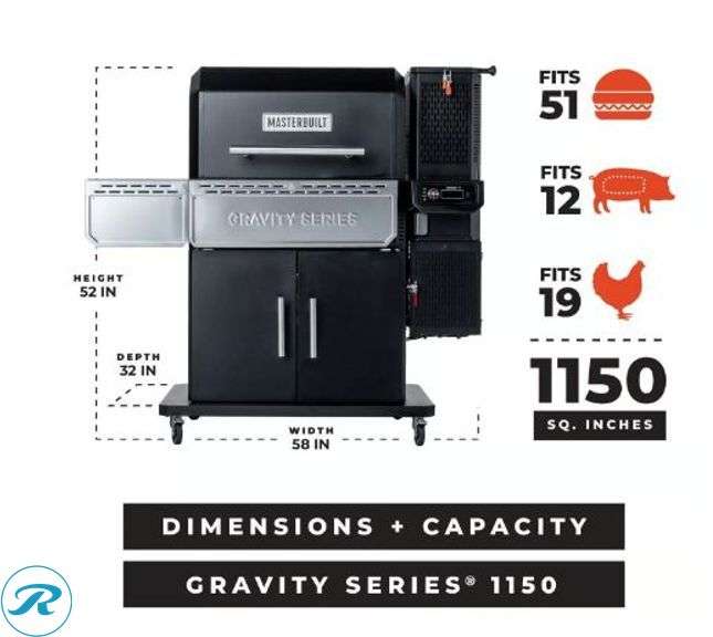Masterbuilt: 1150 in. Gravity Series Charcoal/Wood Grill and Smoker ...