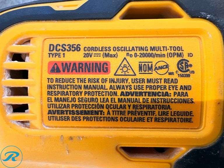 DeWalt DCS356 20V Max Cordless Oscillating Multi-Tool - Roller Auctions