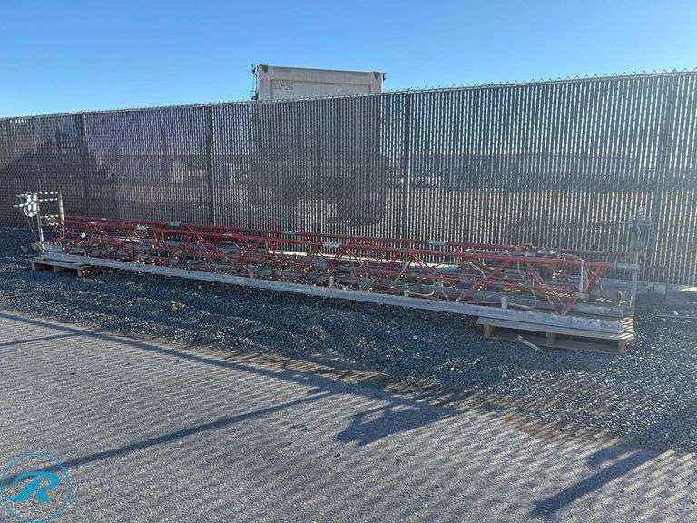 Suspended Scaffold Platform with Red Metal Framework and Pulley System ...