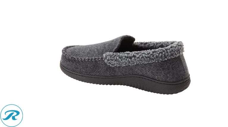 Dearfoams: Men's Slipper, X-Large, Black/ Grey- Like New - Roller Auctions