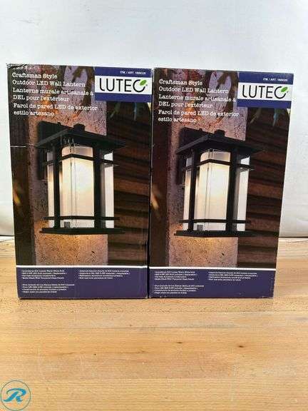 (2) Lutec Craftsman Style Outdoor LED Wall Lantern - Like New - Roller ...