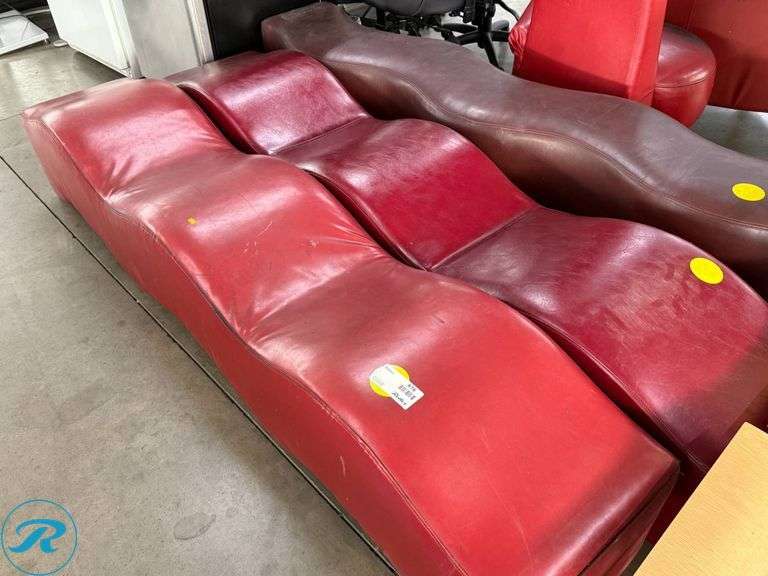 (3) Modular Wave-Style Vinyl Lounge Benches - Roller Auctions