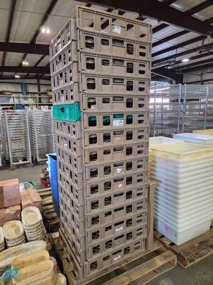 Stack of Commercial Plastic Bread Racks - Roller Auctions