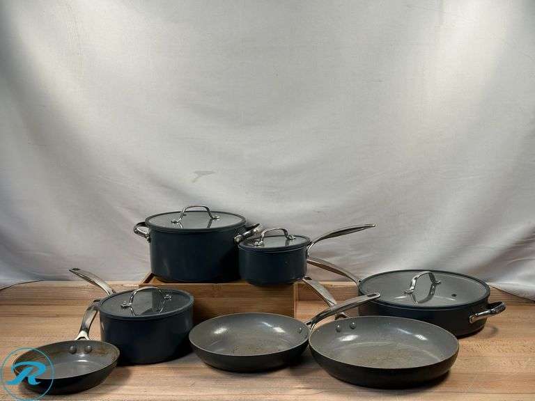GreenPan: Eras Hard Anodized 11- Piece Cookware Set- Heavily Used ...