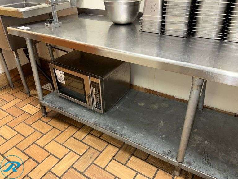 Stainless Steel Prep Table with Nemco Vegetable Cutter, 108in x 30in ...