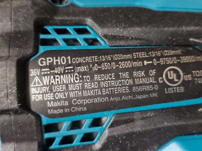 Makita XGT GPH01 Hammer Drill, GDT01 Impact Driver, BL4025 Battery ...