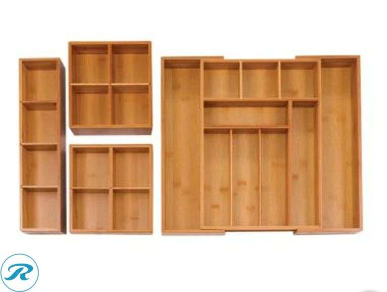 Seville Classics 4 Piece Bamboo Expandable Drawer Organizernull