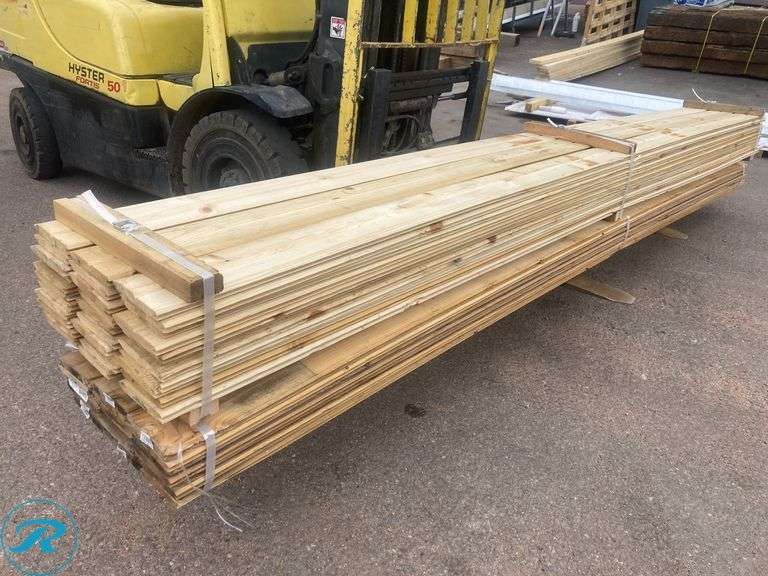 (55) New - 3/4- in x 5 1/2 in x 12 Ft. Unfinshed Brown Pine Wood Tongue ...